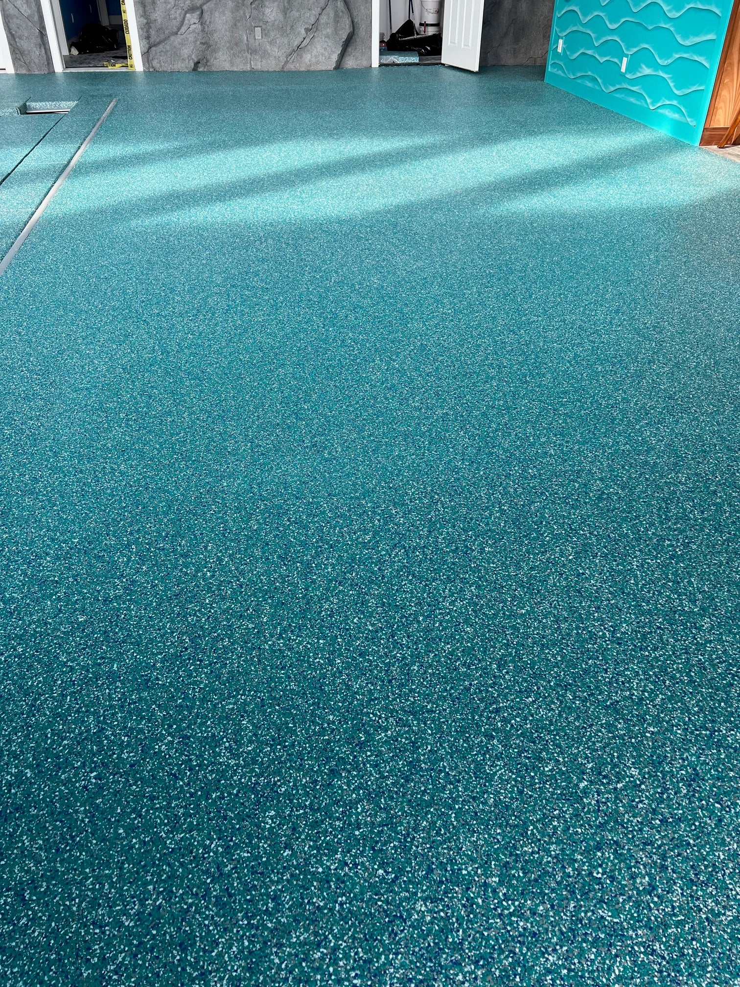 Epoxy & Chip Garage Floor – CUSTOM CONCRETE SPECIALTIES